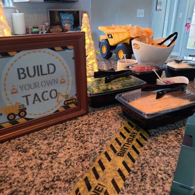Construction Party Build Your Own Taco Sign - Etsy