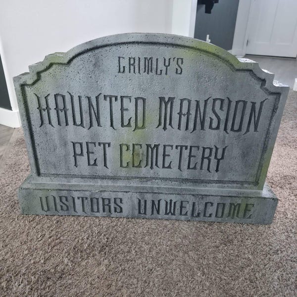 Evil Soul Studios Grimly's Haunted Mansion Pet Cemetery Entrance Sign ...