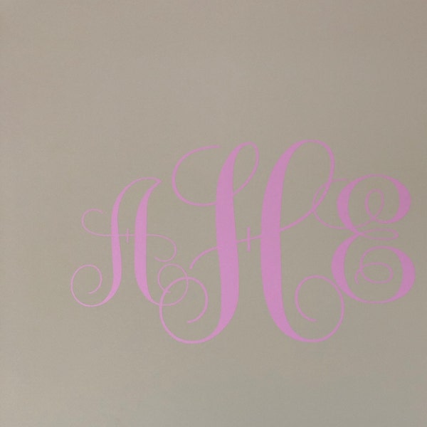 Monogram Wall Decals | Girls Nursery Bedroom Vinyl Decor | Personalized ...