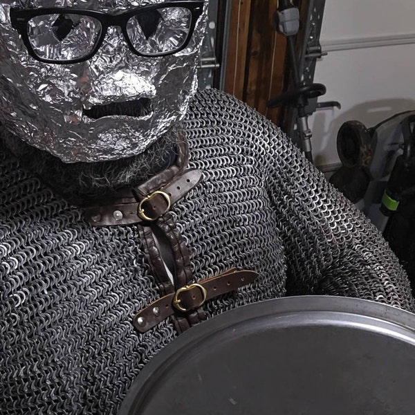 8mm Flat Century Medieval Chainmail Hauberk, Chainmaile Shirt,open ...