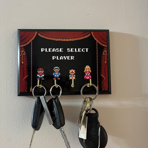 Super Mario Bros. 2 Player Select Key Holder Keys Organizer Hanger Wall ...