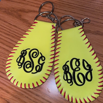Softball Key Chain, Softball Keychain, Keychain, Key Chain, Softball ...