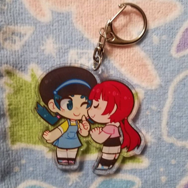 YCH Commission Chibi Kissing Couple Custom Acrylic Keychains [CUSTOM ...