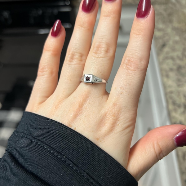 Natural Garnet Ring Sterling Silver 7ct Oval Cut Red Faceted Gemstone ...
