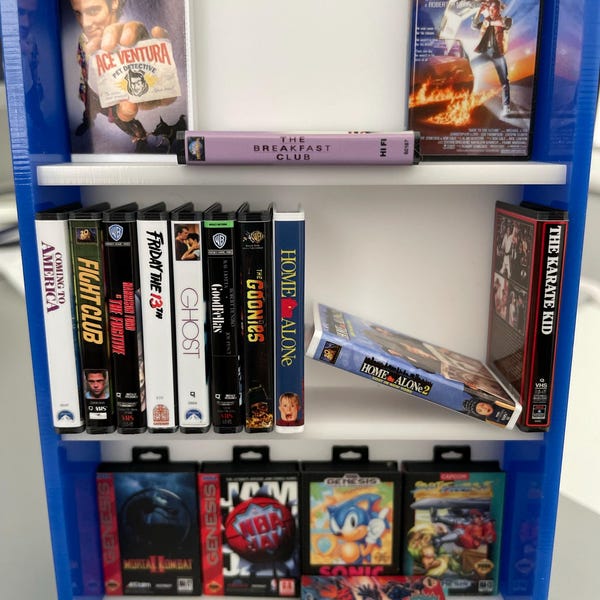Mini Video Rental Store Display Shelf for 1:6 Scale Tapes, Mini VHS ...