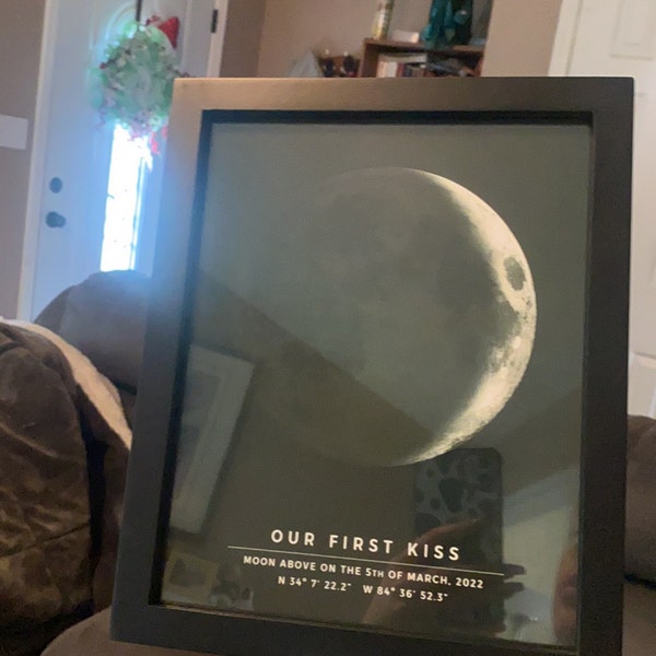 Personalised Gift, Custom Moon Print BLACK, Personalized Moon Phase ...