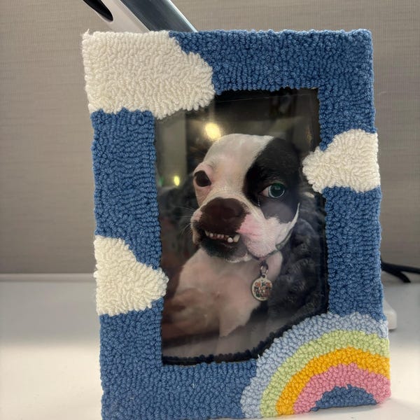 Handmade Punch Needle Picture Frame | Home Decor | 4x6 Picture Frame ...