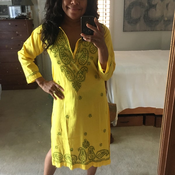 Rare Vintage Mexican Ribbon Embroidered Caftan, Kaftan, Looks Like ...