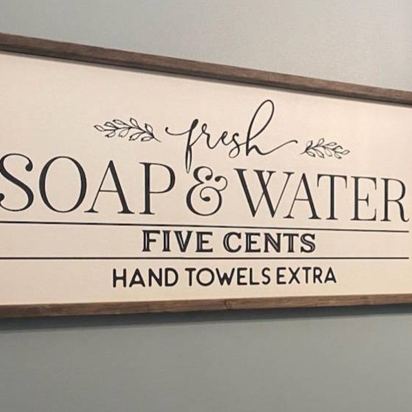 Bathroom Wall Decor, Fresh Soap and Water Bathroom Sign, Restroom Sign ...