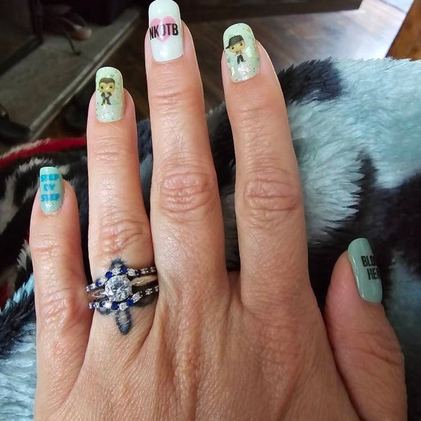 NKOTB New Kids on the Block Nail Decals Stickers Waterslide Boyband ...