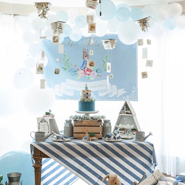 Peter Rabbit Backdrop, Birthday Backdrop, First Birthday, Baby Shower ...