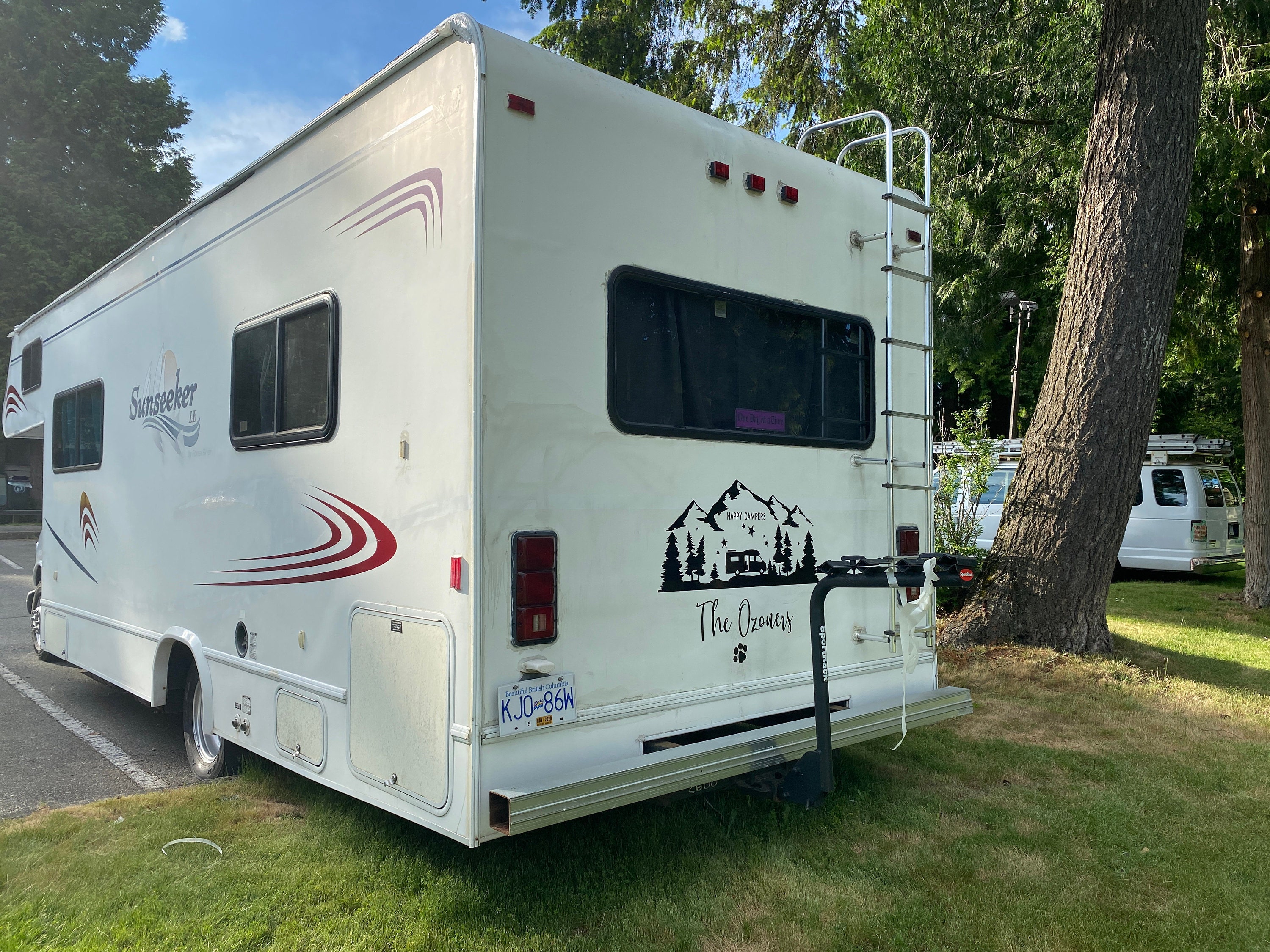 Personalized rv decal, last name decal for rv, happy campers, camper ...