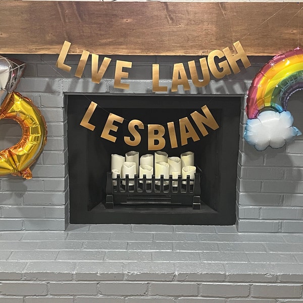 Live Laugh Lesbian Banner, Lesbian Bachelorette Banner, LGBTQ ...