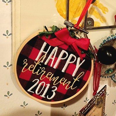 Happy Retirement Christmas Hoop Ornament Retirement Gift - Etsy