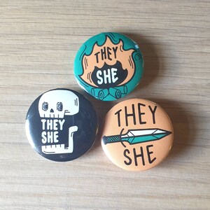 Handmade, Customisable Pronoun Badges Pack of 3 - Etsy