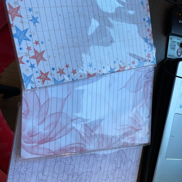 Nice Floral Edged Lined Writing Paper 8.5"x11" 25 Sheets and Color ...