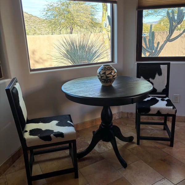 Genuine Cowhide Dining Chair, Kitchen Chairs, Accent Chair Set, Dining ...