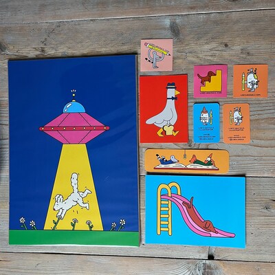 UFO Mini Print A5 Mini Poster Art Print Illustration Card Abstract ...