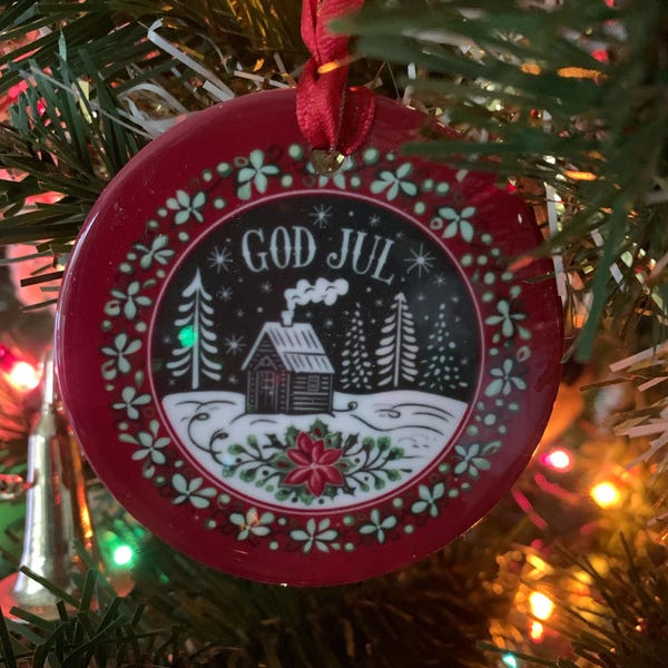 Scandinavian "god Jul" Ornament | Folk Art Christmas Decor | Nordic ...