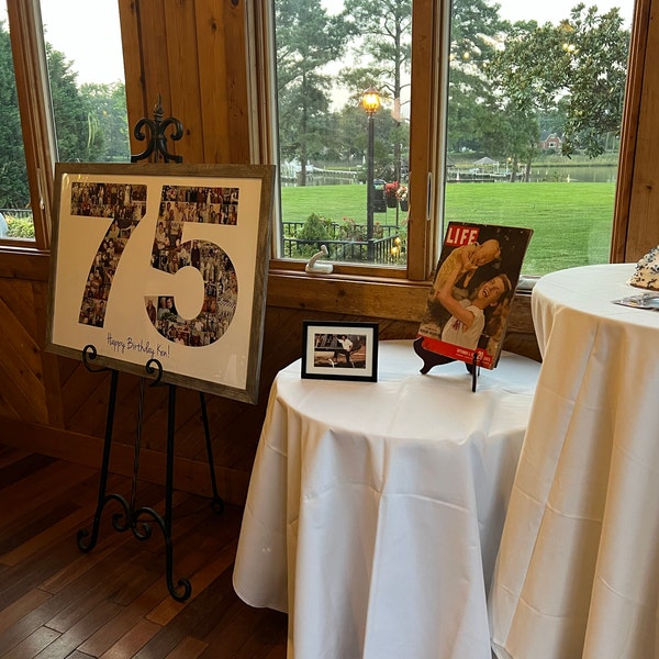 Personalized 75th Birthday Gift, Number Photo Collage, 75th Party ...