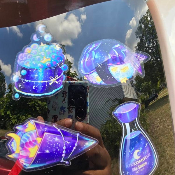 Space Sushi Stickers: Transparent Vinyl Decals - Japanese Food Art - Etsy