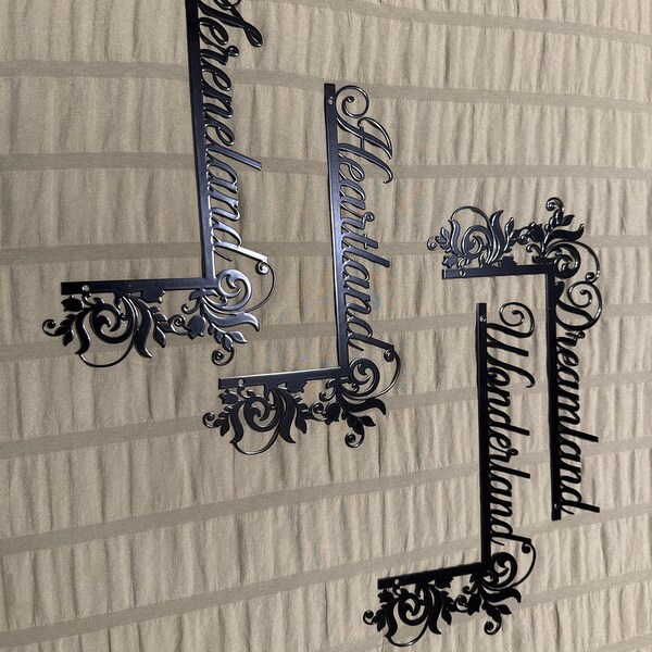 Custom Text Door Corner Sign Floral, Metal Door Corner Decor ...