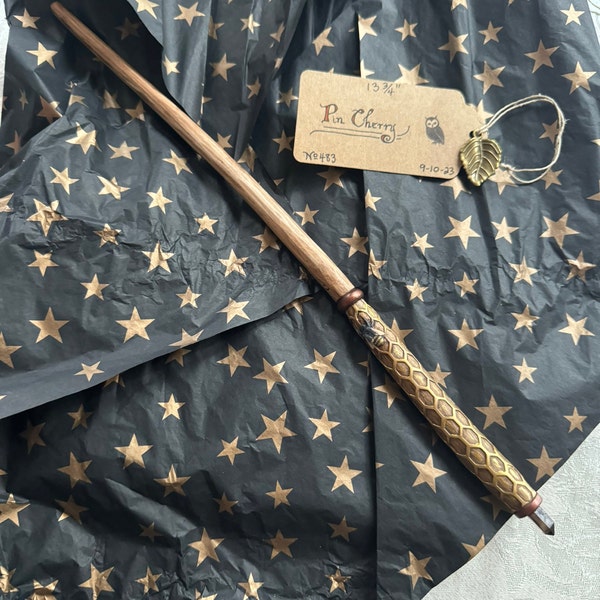 Hand Carved Black Walnut Wand // Hand Carved Wand // Wizard Wand ...