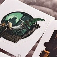 Enchanting Yellow Knight Reading Sticker: Whimsical Artwork for Book ...