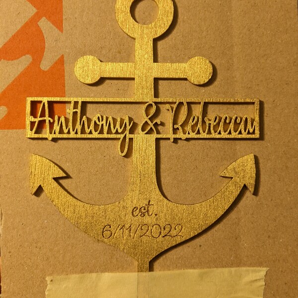 Personalized Anchor Cake Topper: Nautical Wedding, Baby Shower Decor - Etsy