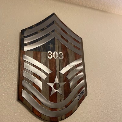 Rustic Space Force Military Rank Wall Plaque Metal & Wood - Etsy