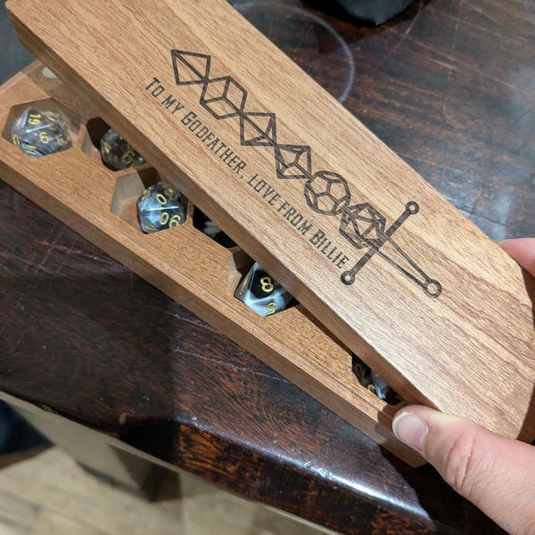 Engraved RPG Gaming Dice Box Dice Box and Tray, Dice Vault for RRG ...