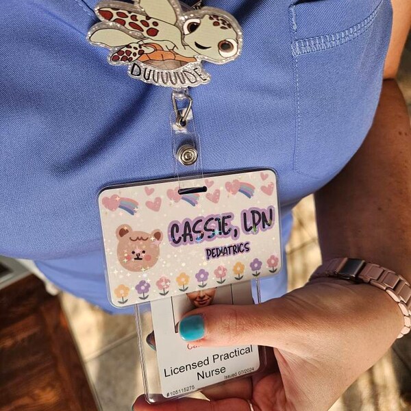 Custom Nurse Badge Name Tag/ Badge Buddy/ Badge Reel Name Card/ Badge ...