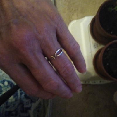 Minimalist Ichthys Fish Ring Christian Ring Jesus Ring 925 Sterling Silver, Christian Symbol ...