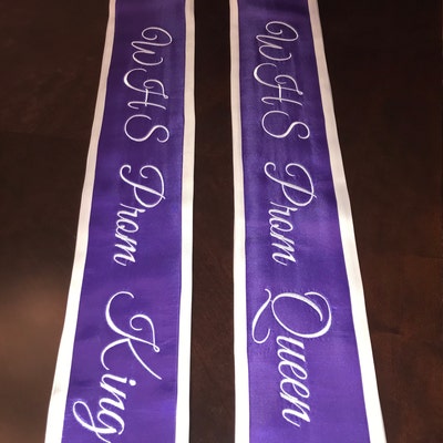 Custom Embroidered Pageant Sash With Cursive Font - Etsy