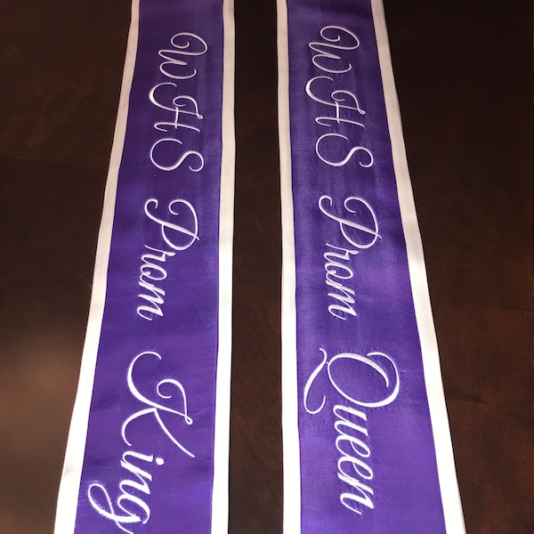 Custom Embroidered Pageant Sash With Cursive Font - Etsy