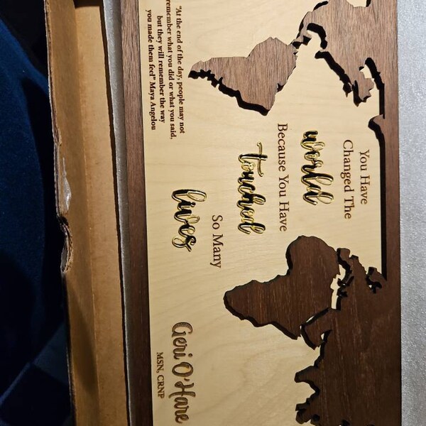 Personalized Retirement Gift: World Map Farewell Plaque - Etsy