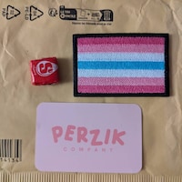 Transgender Flag Embroidered Patch LGBT Trans Pride Hook and Loop, Iron ...