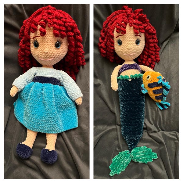 Rapunzel and Pascal Amigurumi Crochet Doll/ Handmade Doll/ Blonde Doll ...