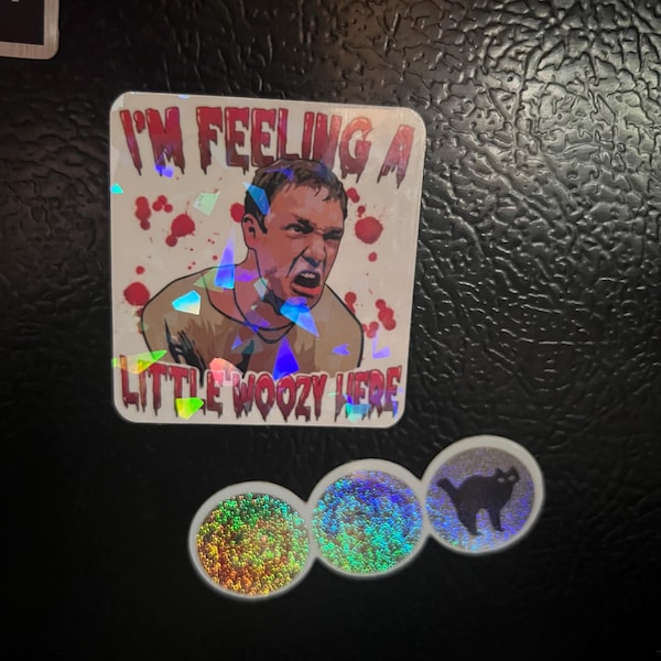 Halloween Sticker | Feeling Woozy, Nostalgic Scary Movie Holographic ...