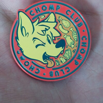 Chomp Club Wolf Cartoon Enamel Pin - Etsy