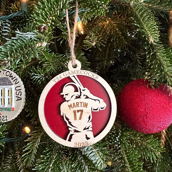 Personalized Baseball Ornaments/ Baseball Jersey Christmas Ornament ...