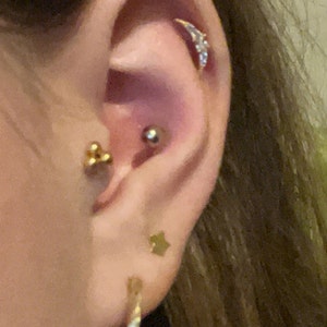 Blue Pink Fire Opal Flower Dermal Anchor Labret Top Conch - Etsy