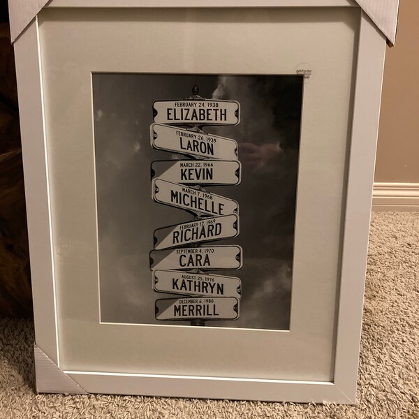 Eight Names Personalized Street Signs Personalized Photo Art Canvas or ...