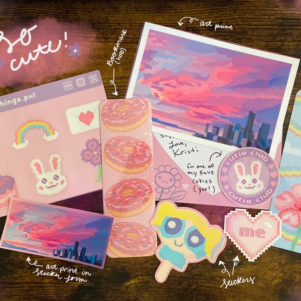Pixel Art Sticker Sheet, Small Cute Stickers, 32x32 Pixel Art Stickers ...