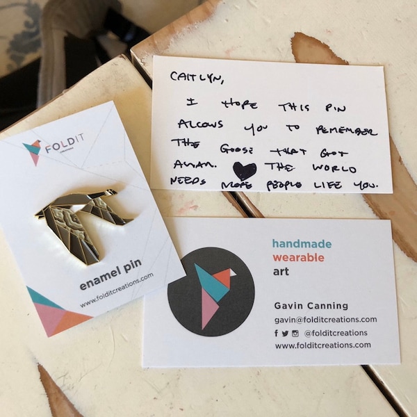 Origami Canada Goose Enamel Pin: Canadian Bird Jewelry - Etsy