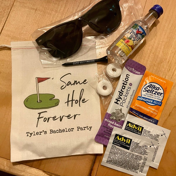 Same Hole Forever Bachelor Party Hangover Recovery Kit Custom Bachelor ...