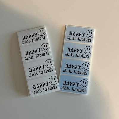Happy Mail With Smiley Face Circle Label Thermal Sticker Labels for ...