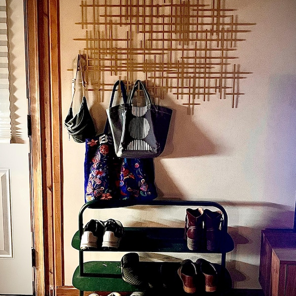 Metal Wall Coat Rack, Abstract Metal Wall Decor,entryway Metal ...