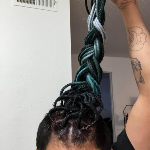 Synthetic Dreads "druid" in Brown, Blonde, Green Hair Double Ended or ...