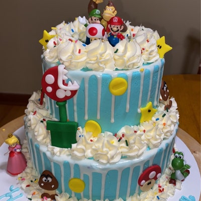 Mario Bros Fondant Cake Topper Mario Bros Decorations Mario Bros Party ...